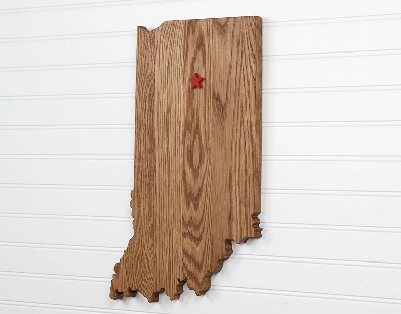 Indiana State Shape Wood Sign Cutout Wall Art. Modern Rustic | Etsy