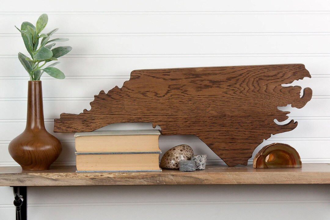 North Carolina State Shape Wood Sign Cutout Wall Art. Modern Rustic ...