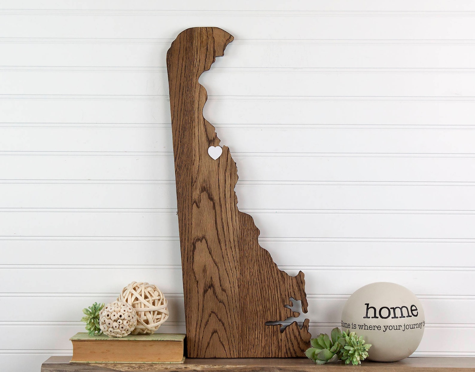 Delaware State Shape Wood Sign Cutout Wall Art. Modern Rustic ...