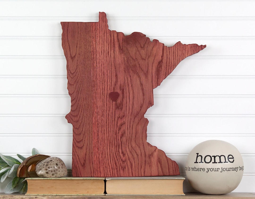 Minnesota State Shape Wood Sign Cutout Wall Art. Modern Rustic ...
