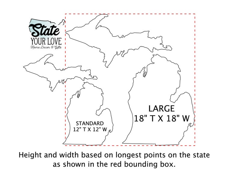 Michigan State Shape Wood Sign Cutout Wall Art. Modern Rustic | Etsy