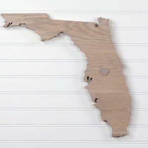Florida State Shape Wood Sign Cutout Wall Art. Modern Rustic, Farmhouse ...