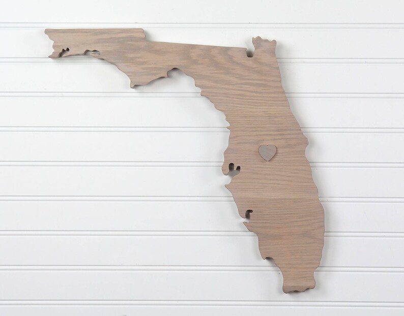Florida State Shape Wood Sign Cutout Wall Art. Modern Rustic, Farmhouse ...