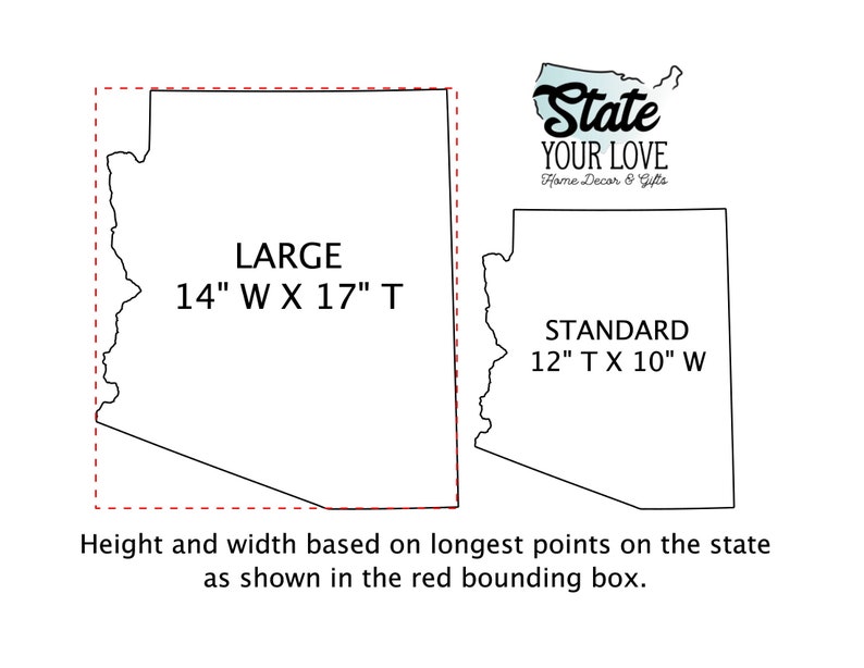 Arizona State Shape Wood Sign Cutout Wall Art. Modern Rustic - Etsy