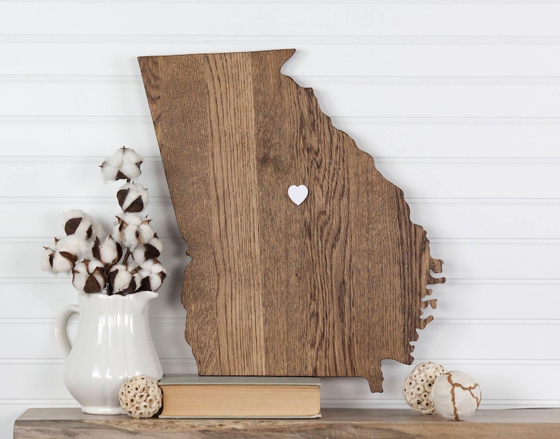 Georgia State Shape Wood Sign Cutout Wall Art. Modern Rustic | Etsy