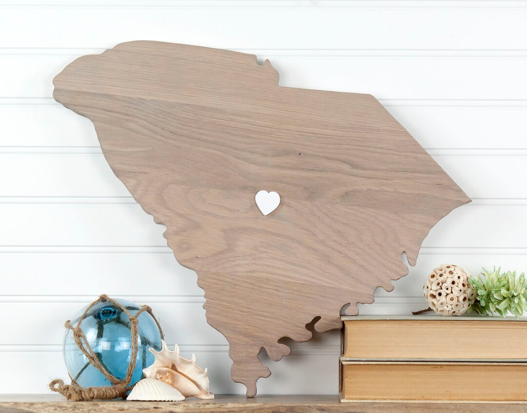 South Carolina State Shape Wood Sign Cutout Wall Art. Modern Rustic ...