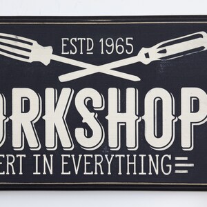 Personalized Workshop or Garage Wood Sign Wall Art Plaque. Custom Shop ...