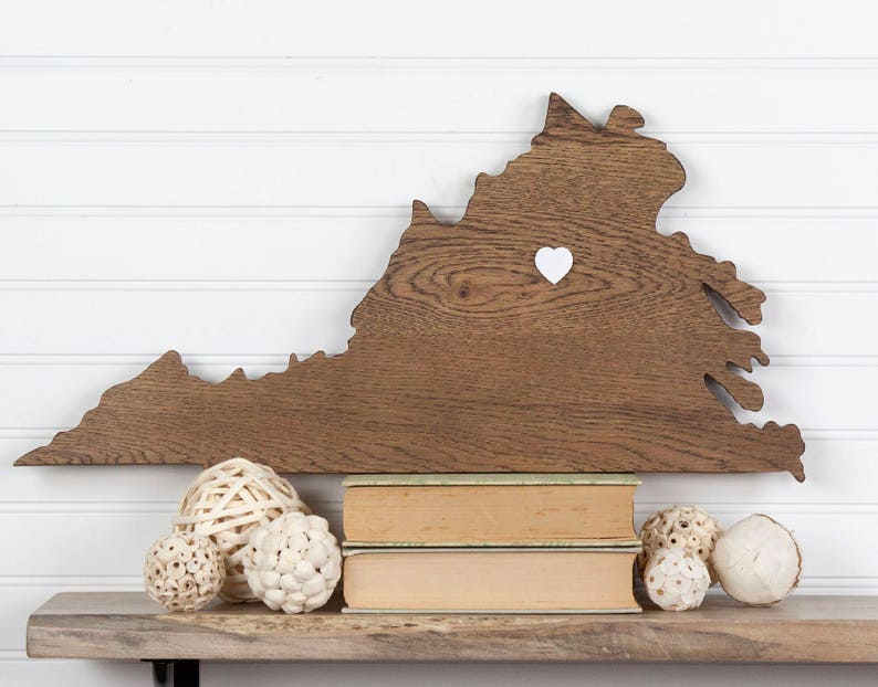 Virginia State Shape Wood Sign Cutout Wall Art. Modern Rustic - Etsy