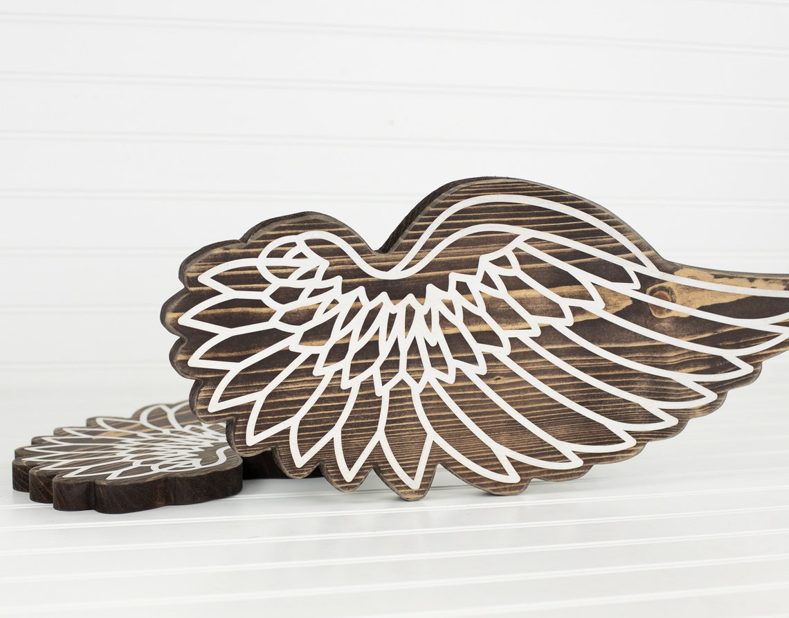 Custom Angel Wings Wood Wall Art Wing Shaped Cutout Signs - Etsy