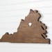 Virginia State Shape Wood Sign Cutout Wall Art. Modern Rustic ...
