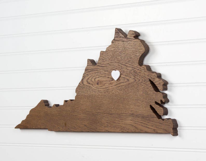 Virginia State Shape Wood Sign Cutout Wall Art. Modern Rustic - Etsy