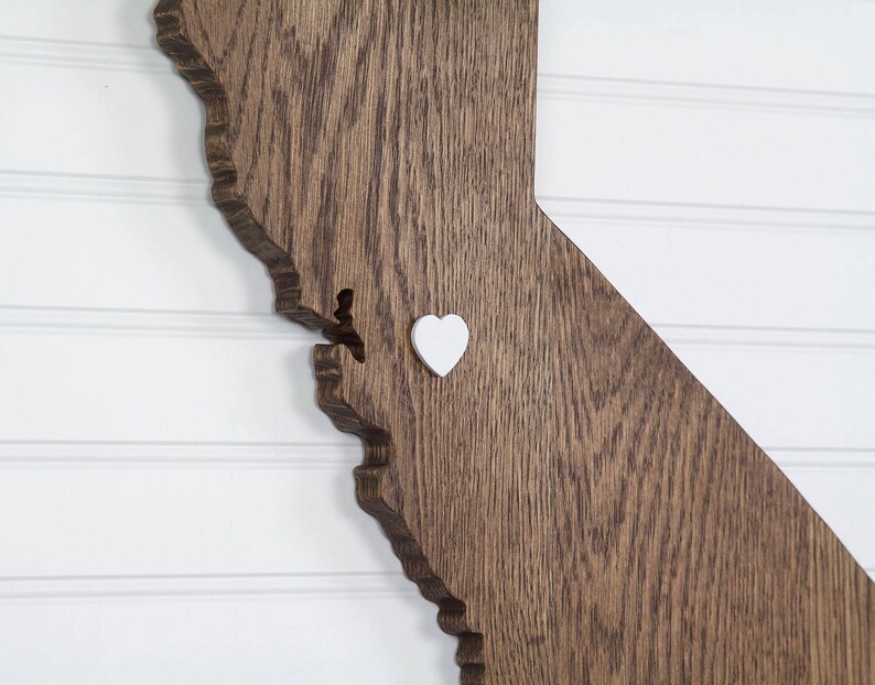 California State Shape Wood Sign Cutout Wall Art. Modern Rustic ...