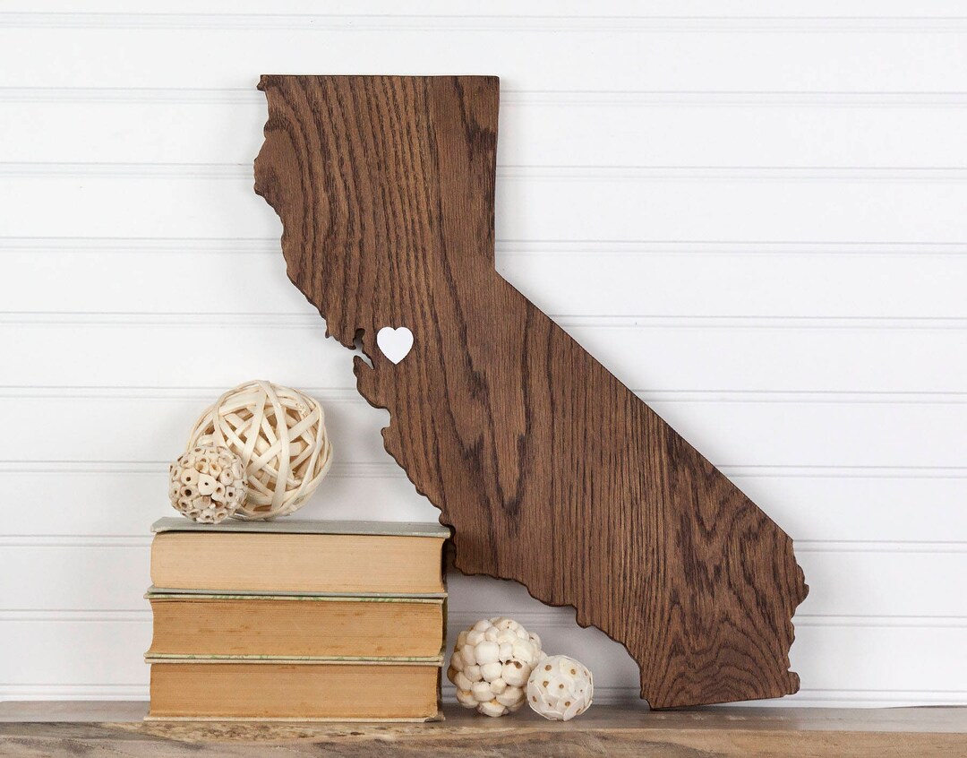 California State Shape Wood Sign Cutout Wall Art. Modern Rustic ...