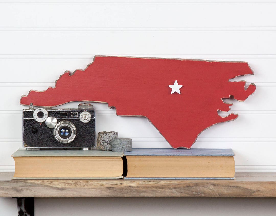 North Carolina Home State Wood Sign Cutout Silhouette Wall Art ...