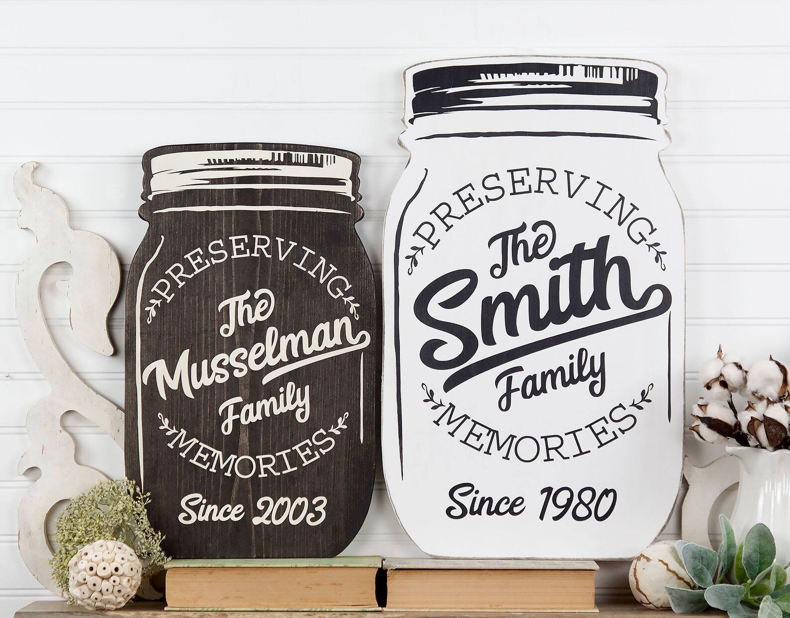 Personalized Mason Jar Shape Farmhouse Style Wood Cutout Sign - Etsy
