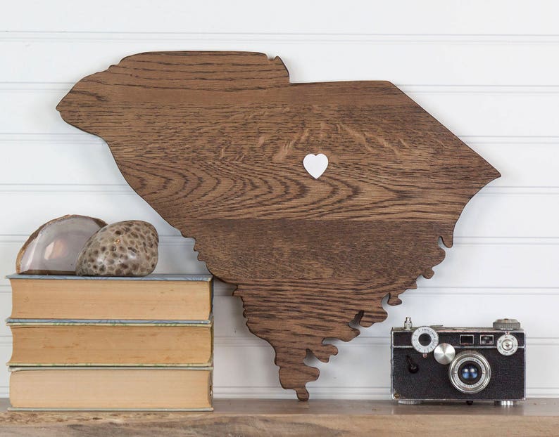 South Carolina State Shape Wood Sign Cutout Wall Art. Modern Rustic ...