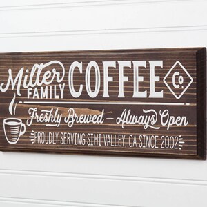 Personalized Coffee Shop Farmhouse Retro Style Wood Sign. 3 Sizes 9 ...