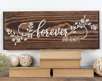 Family Forever Wood Sign With Floral Design. 3 Sizes 9 Colors. | Etsy