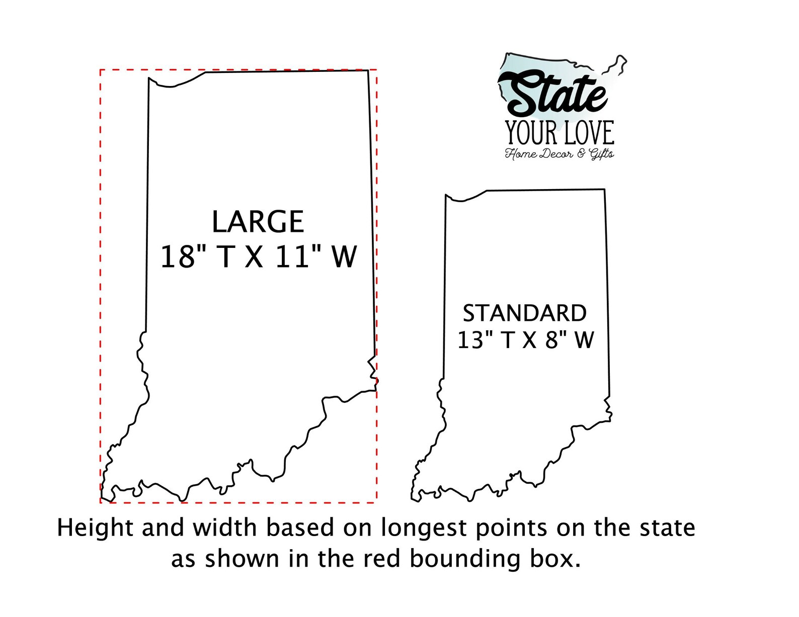 Indiana State Shape Wood Sign Cutout Wall Art. Modern Rustic - Etsy