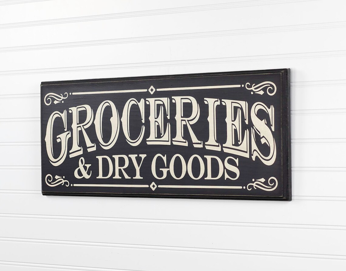 Groceries and Dry Goods Farmhouse Style Wood Sign Wall Art. | Etsy