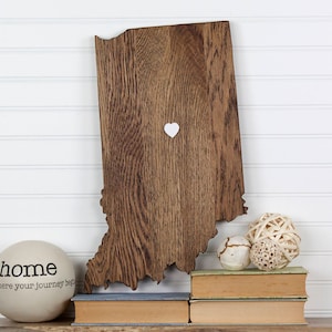 Indiana State Shape Wood Sign Cutout Wall Art. Modern Rustic, Farmhouse ...