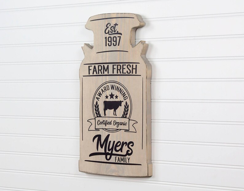 Personalized Milk Can Shape Farmhouse Style Wood Cutout Sign. - Etsy