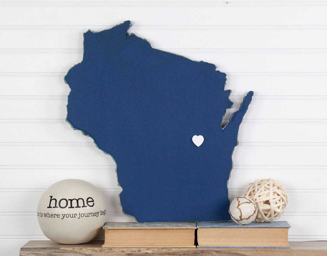 Wisconsin Home State Wood Sign Cutout Silhouette Wall Art Personalized ...