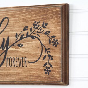 Family Forever Wood Sign With Floral Design. 3 Sizes 9 Colors ...