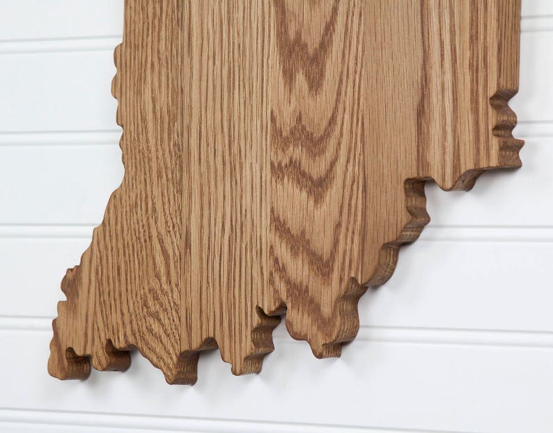 Indiana State Shape Wood Sign Cutout Wall Art. Modern Rustic | Etsy