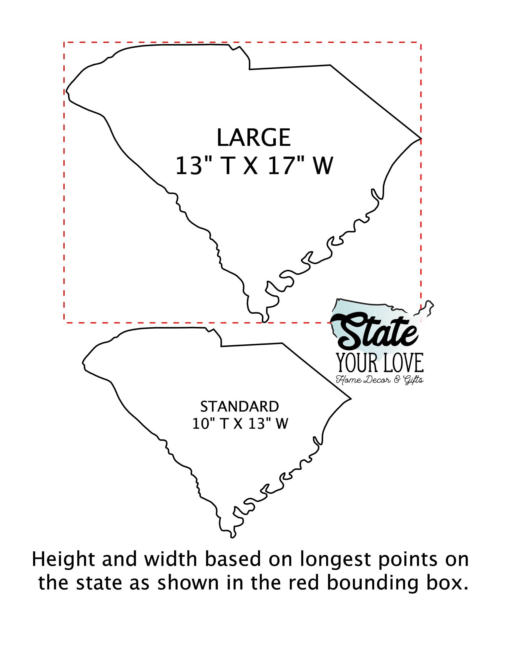 South Carolina State Shape Wood Sign Cutout Wall Art. Modern Rustic ...