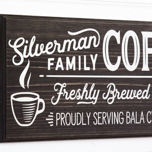 Personalized Coffee Shop Farmhouse Retro Style Wood Sign. 3 Sizes 9 ...
