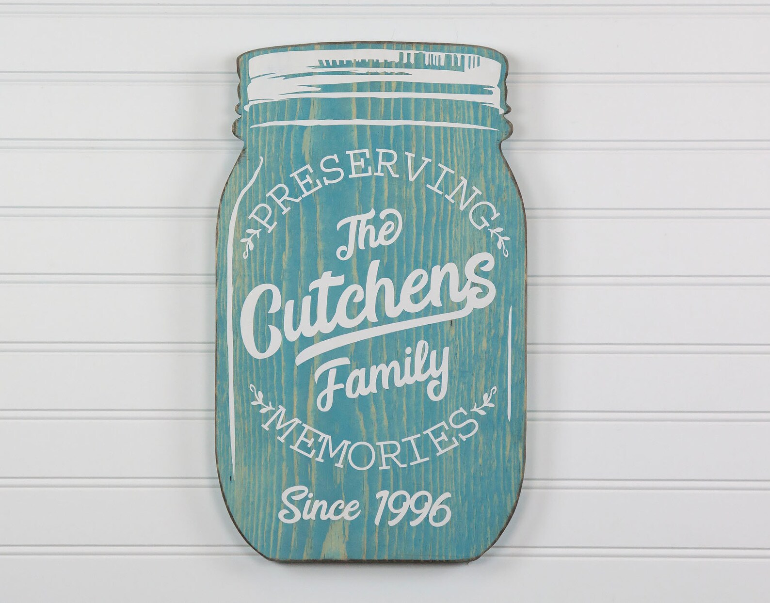 Personalized Mason Jar Shape Farmhouse Style Wood Cutout Sign. New ...