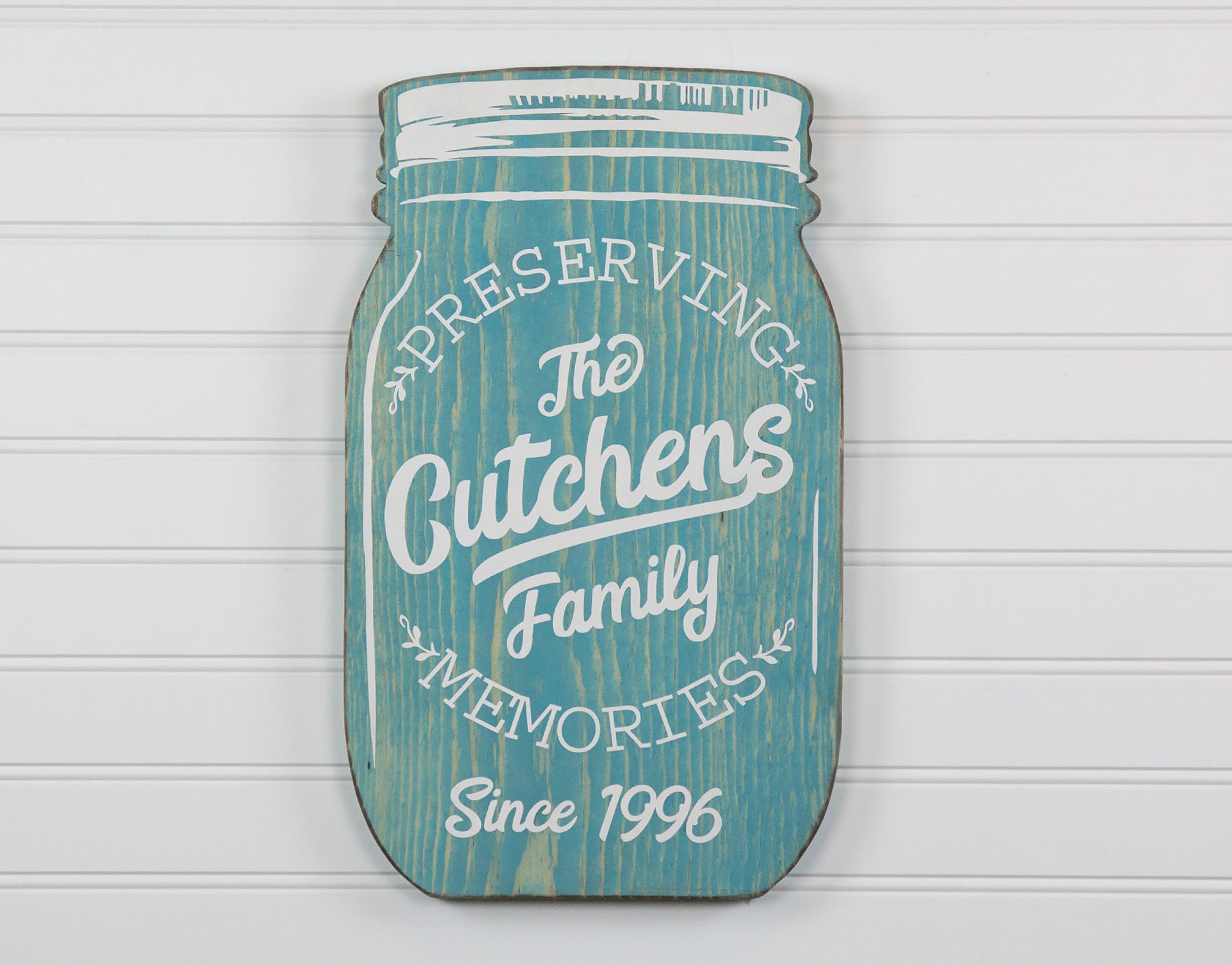 Personalized Mason Jar Shape Farmhouse Style Wood Cutout Sign. | Etsy