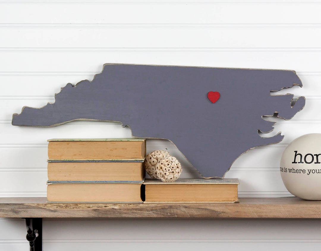 North Carolina Home State Wood Sign Cutout Silhouette Wall Art ...
