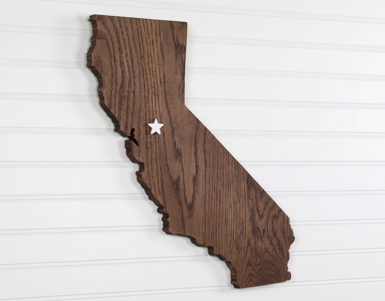 California State Shape Wood Sign Cutout Wall Art. Modern Rustic ...