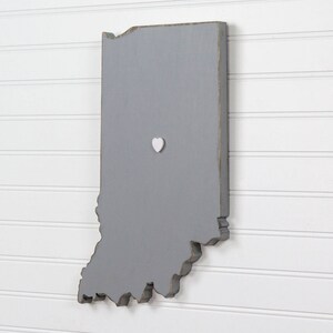 Indiana Home State Wood Sign Cutout Silhouette Wall Art Personalized ...