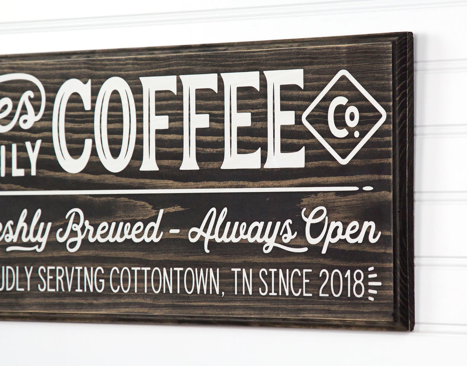 Personalized Coffee Shop Farmhouse Retro Style Wood Sign. 3 | Etsy