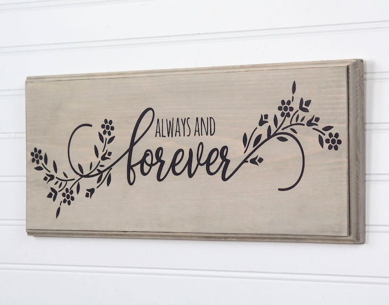 Always and Forever Wood Sign With Floral Design. 3 Sizes 9 - Etsy