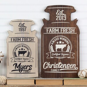 Personalized Milk Can Shape Farmhouse Style Wood Cutout Sign Wall Art ...