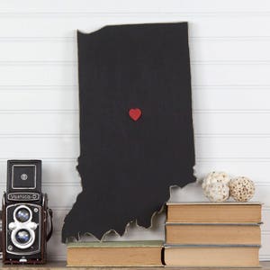 Indiana Home State Wood Sign Cutout Silhouette Wall Art Personalized ...