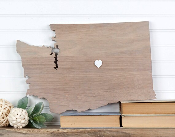 Washington State Shape Wood Sign Cutout Wall Art. Modern | Etsy