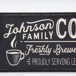 Personalized Coffee Shop Farmhouse Retro Style Wood Sign. 3 Sizes 9 ...