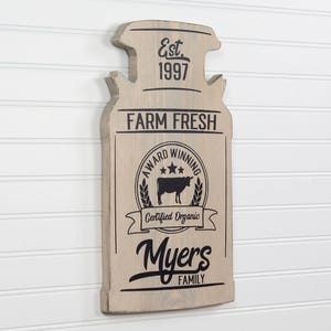 Personalized Milk Can Shape Farmhouse Style Wood Cutout Sign. Multiple ...