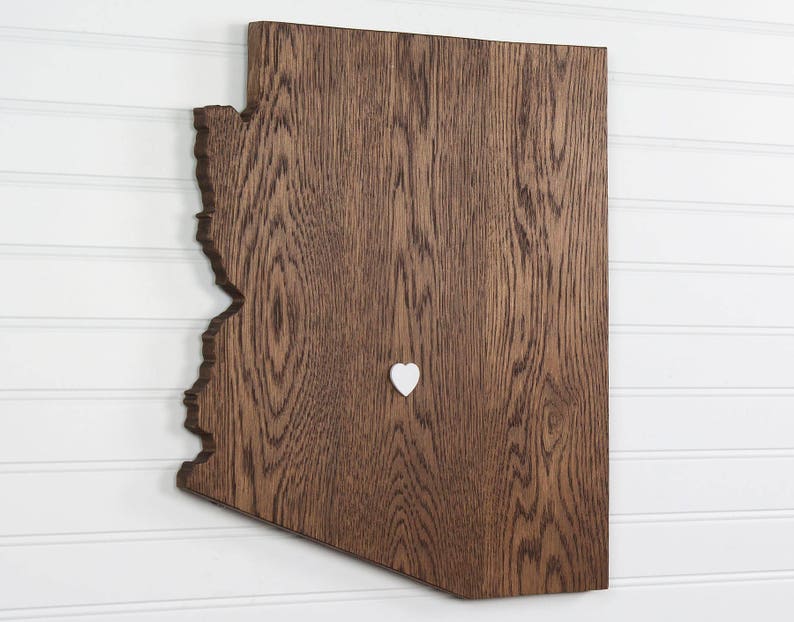 Arizona State Shape Wood Sign Cutout Wall Art. Modern Rustic, Farmhouse ...