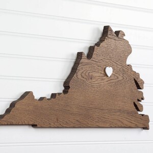 Virginia State Shape Wood Sign Cutout Wall Art. Modern Rustic ...