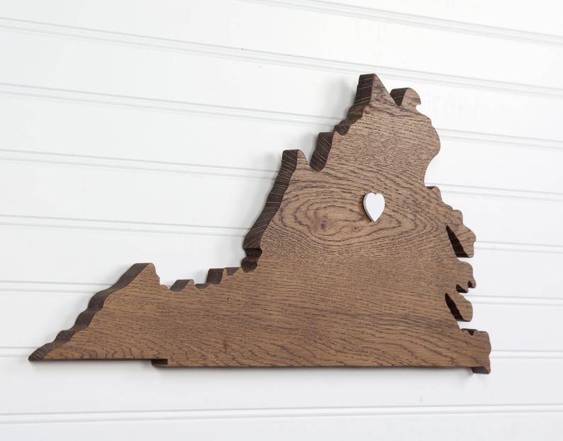 Virginia State Shape Wood Sign Cutout Wall Art. Modern Rustic - Etsy