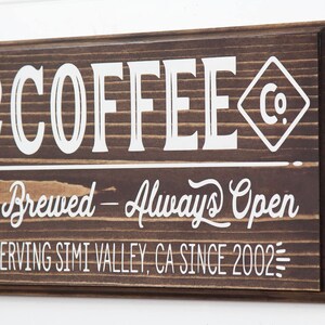 Personalized Coffee Shop Farmhouse Retro Style Wood Sign. 3 Sizes 9 ...