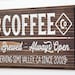 Personalized Coffee Shop Farmhouse Retro Style Wood Sign. 3 Sizes 9 ...
