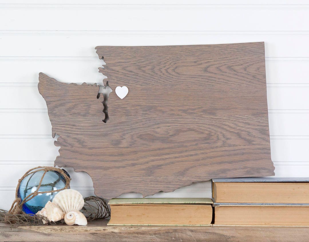 Washington State Shape Wood Sign Cutout Wall Art. Modern Rustic ...