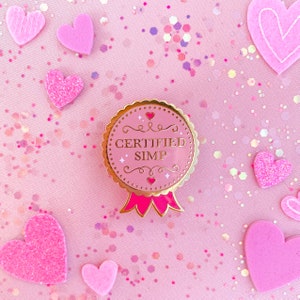 Certified Simp Badge Enamel Pin | Valentine's Day Gift Bag Jacket Medal ...